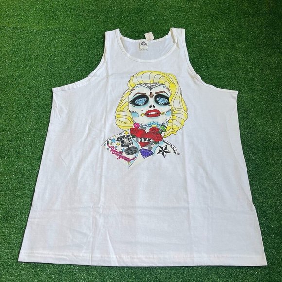 Alstyle | Shirts | Alstyle Marilyn Monroe Candy Skull Tattoo Art ...